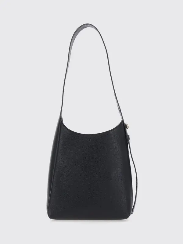 Tory Burch Romy Grained Leather Hobo Bag With Engraved Double T Logo
