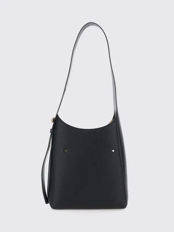 Tory Burch Romy Grained Leather Hobo Bag With Engraved Double T Logo