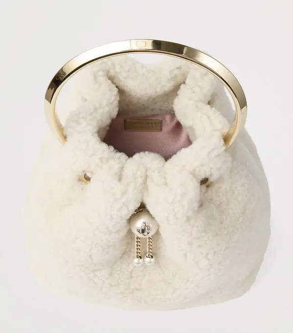 JIMMY CHOO Bon Bon Shearling Top-handle Bag