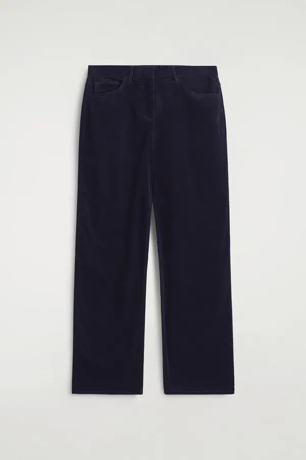 Cos Corduroy Straight-leg Trousers - Navy