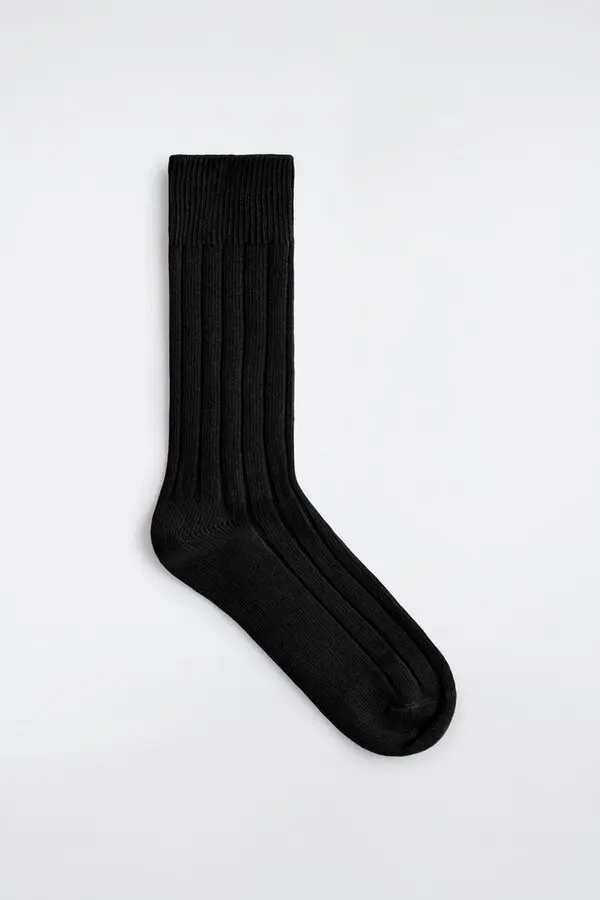 Cos Chunky Ribbed Socks - Black