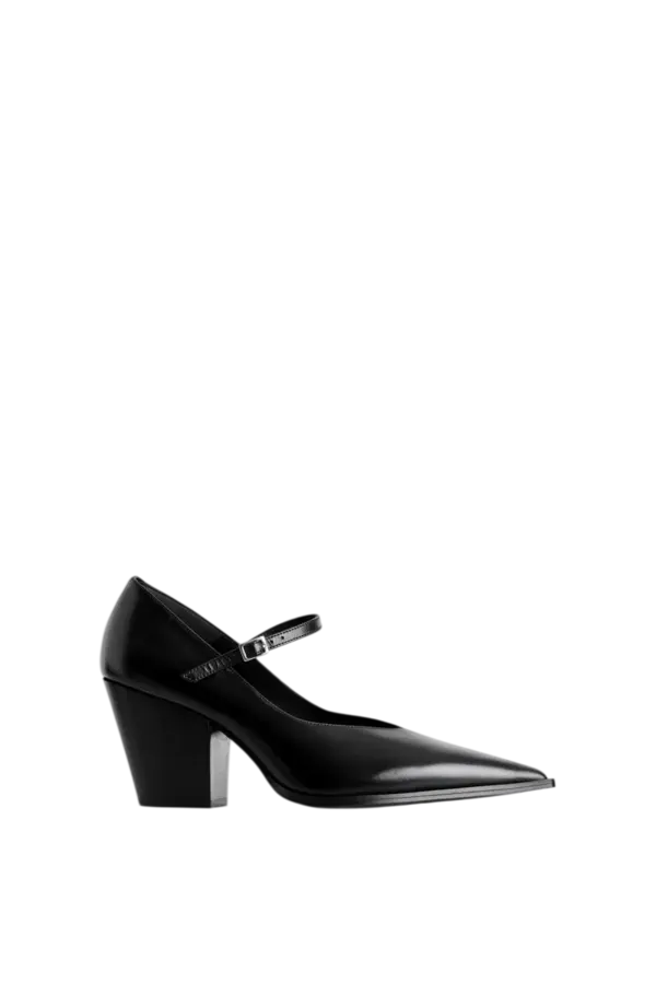 Cos Leather Heeled Mary Jane Shoes - Black