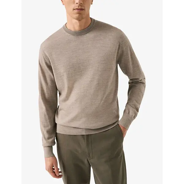 Eton Crewneck Wool Jumper - Beige