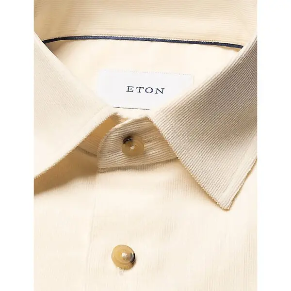 Eton Solid Corduroy Casual-fit Cotton Shirt - White