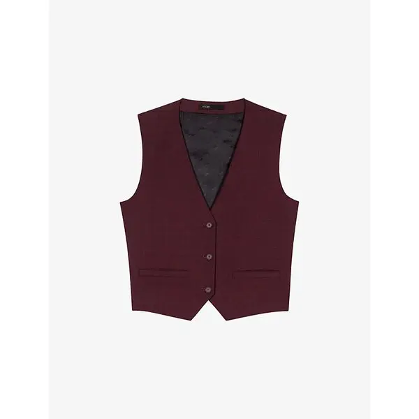 Maje Sleeveless Wool-blend Jacket