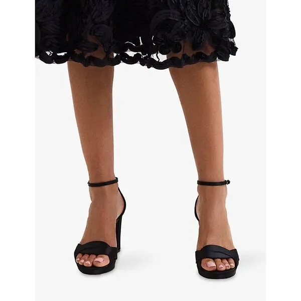 PHASE EIGHT Crossover-strap Satin Heeled Sandals