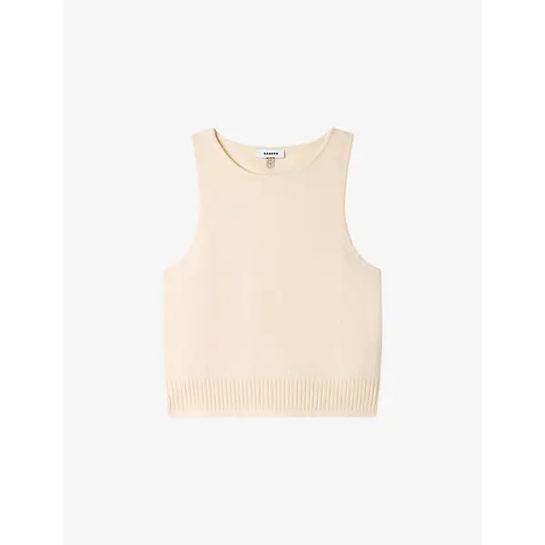 Sandro Wool And Cashmere Sleeveless Jumper - Vanilla