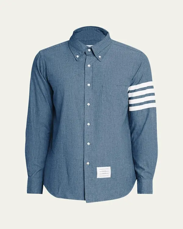 Thom Browne Chambray Long-sleeve Shirt - Blue