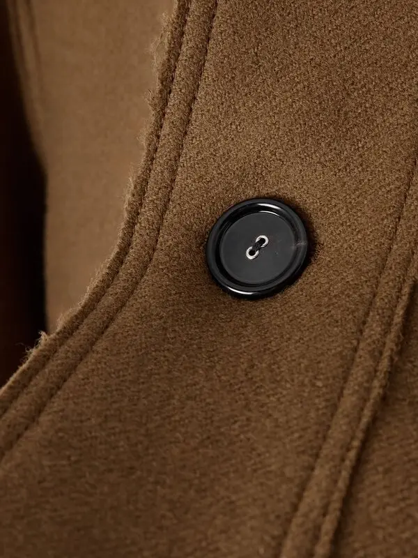 AMI Paris Belted Wool-gabardine Coat