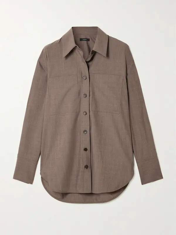 JOSEPH Herold Wool Shirt - Mushroom