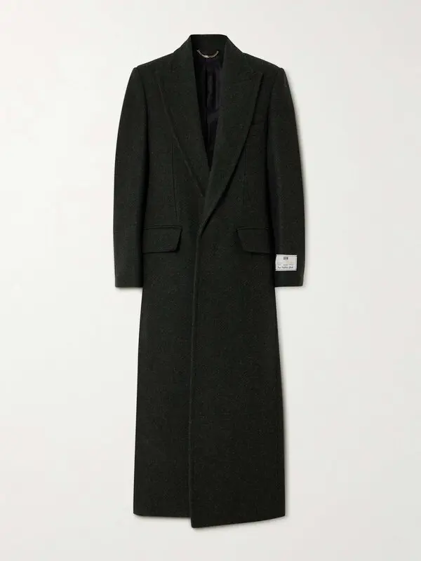 Victoria Beckham Mélange Wool Coat - Dark Green