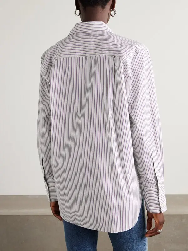 FRAME Striped Cotton-poplin Shirt