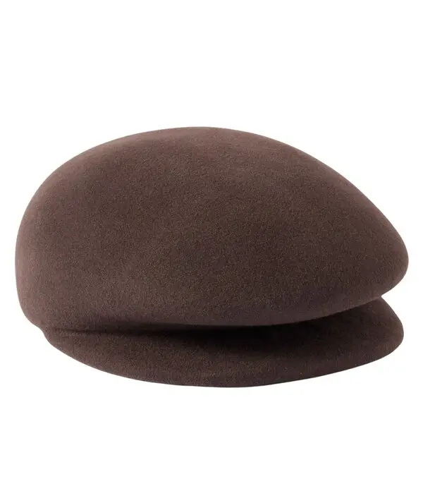 GIGI BURRIS MILLINERY Laurel Wool-felt Flat Cap - Brown