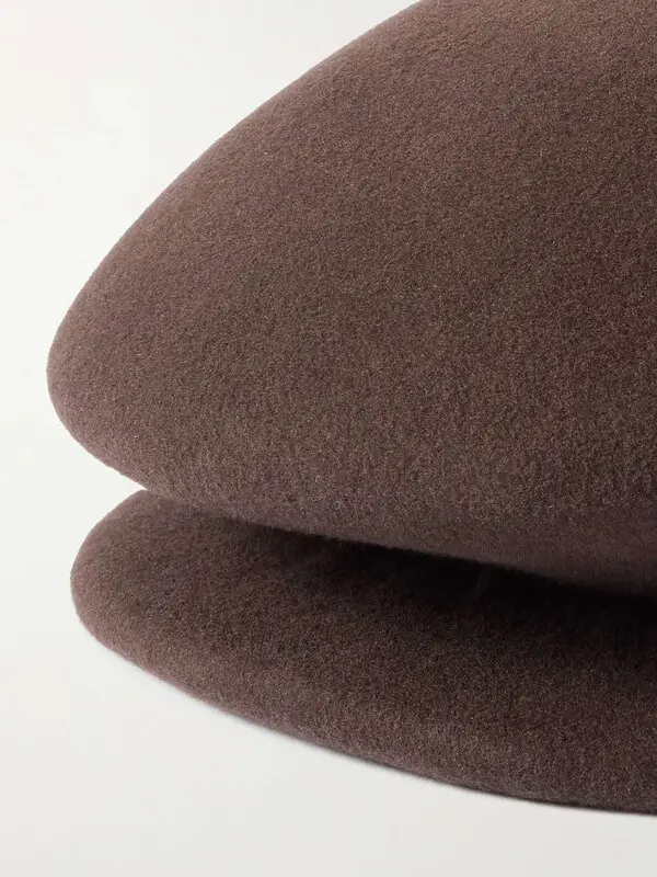 GIGI BURRIS MILLINERY Laurel Wool-felt Flat Cap - Chocolate