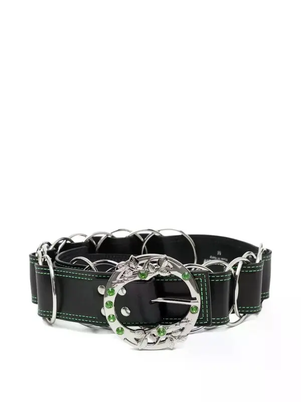 CHOPOVA LOWENA Crystal-embellished Belt - Black