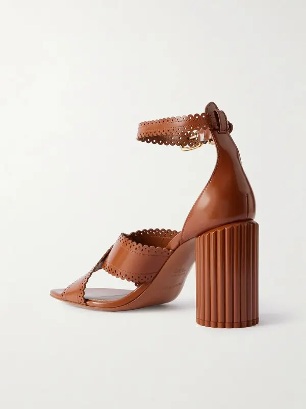 Zimmermann Eddie Scalloped Leather Sandals