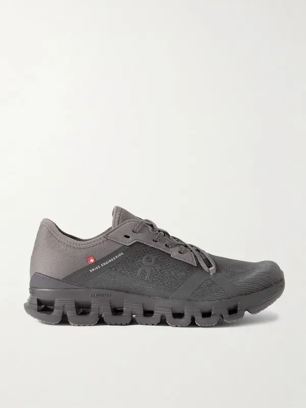 On Cloud X 4 Ad Rubber-trimmed Mesh Sneakers - Gray
