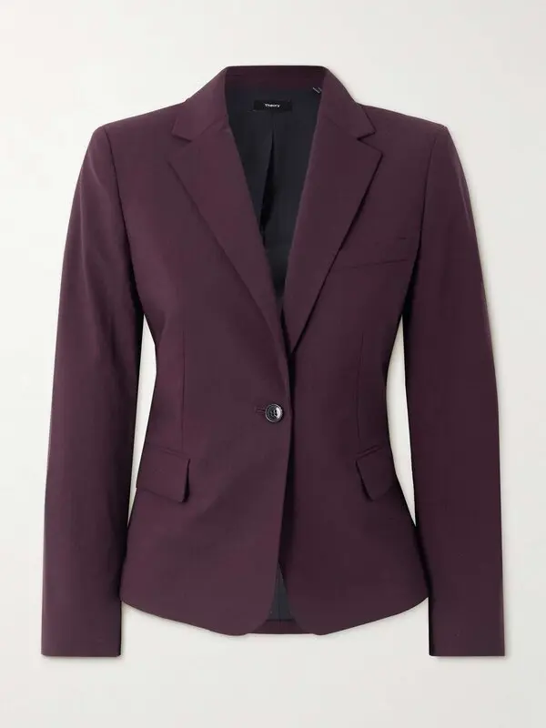 Theory Wool-blend Blazer - Plum