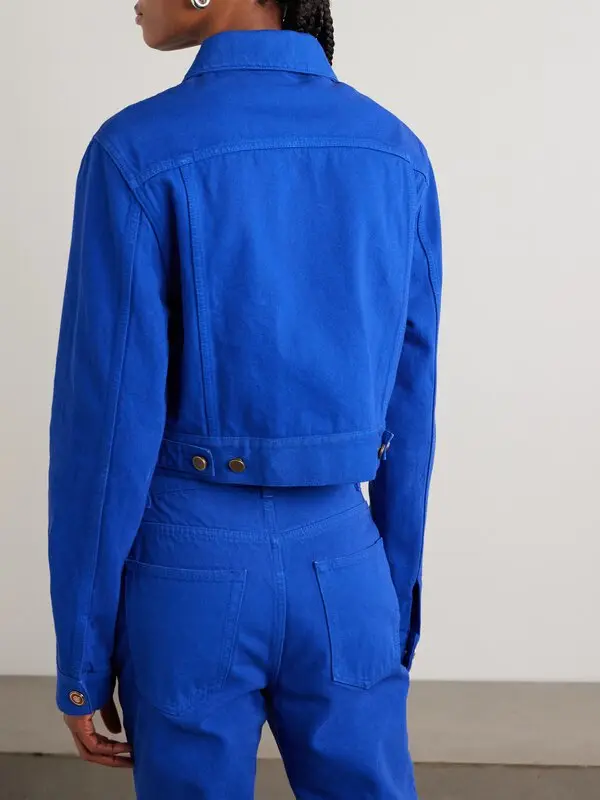 Gabriela Hearst Bronte Cropped Recycled-denim Jacket - Blue