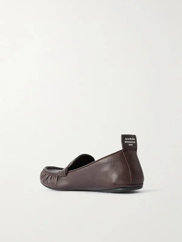 Acne Studios Textured-leather Loafers - Brown