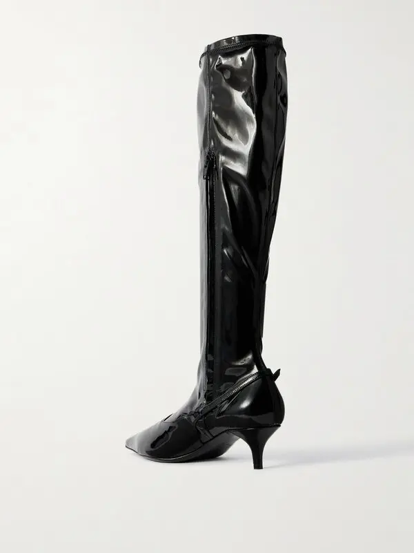 Magda Butrym Buckled Patent-leather Knee Boots