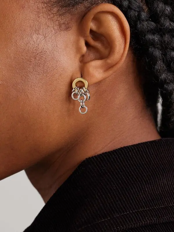 LAURA LOMBARDI Colonna Rhodium- And Gold-plated Earrings