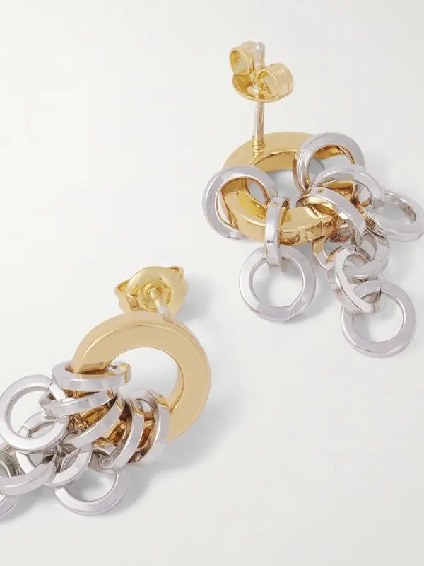 LAURA LOMBARDI Colonna Rhodium- And Gold-plated Earrings