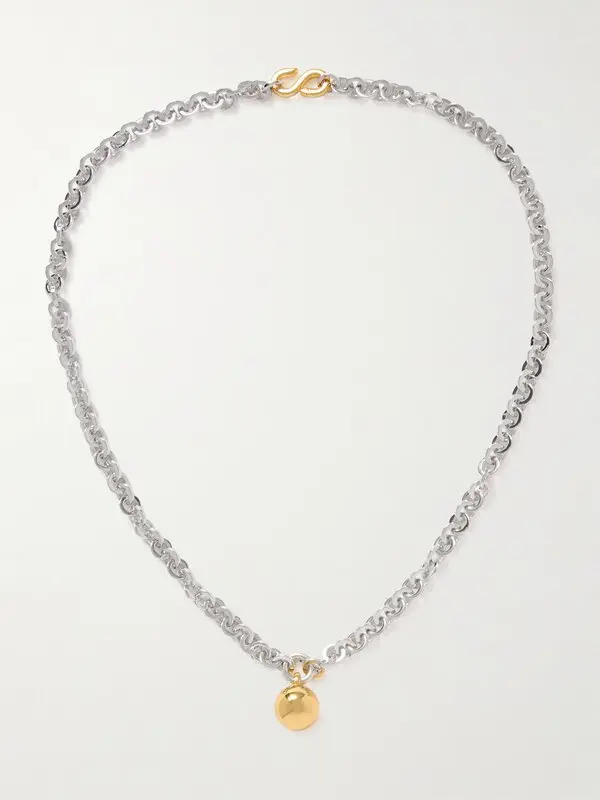 LAURA LOMBARDI Campana Rhodium- And Gold-plated Necklace - Multi