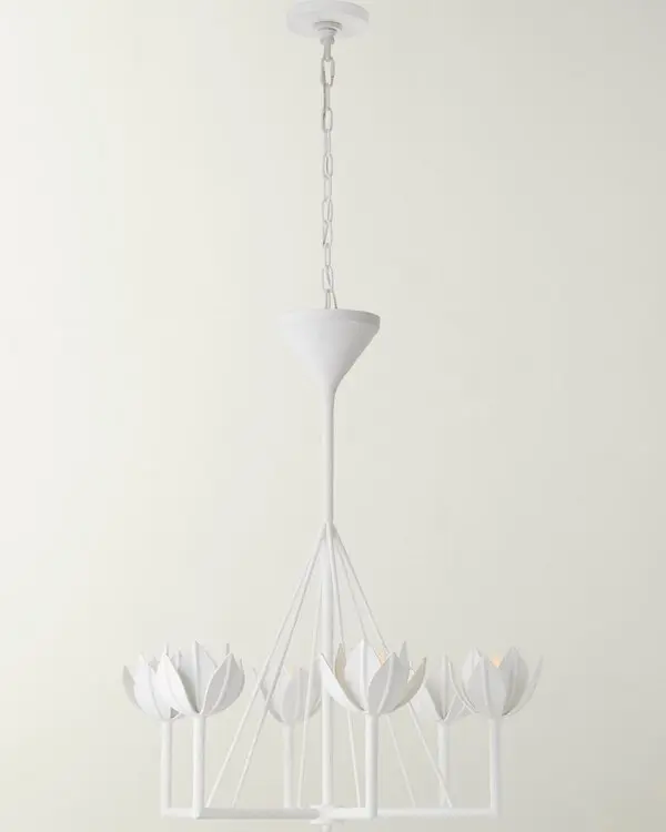 VISUAL COMFORT & CO. Alberto Small Single Tier Chandelier Julie Neill - Plaster White