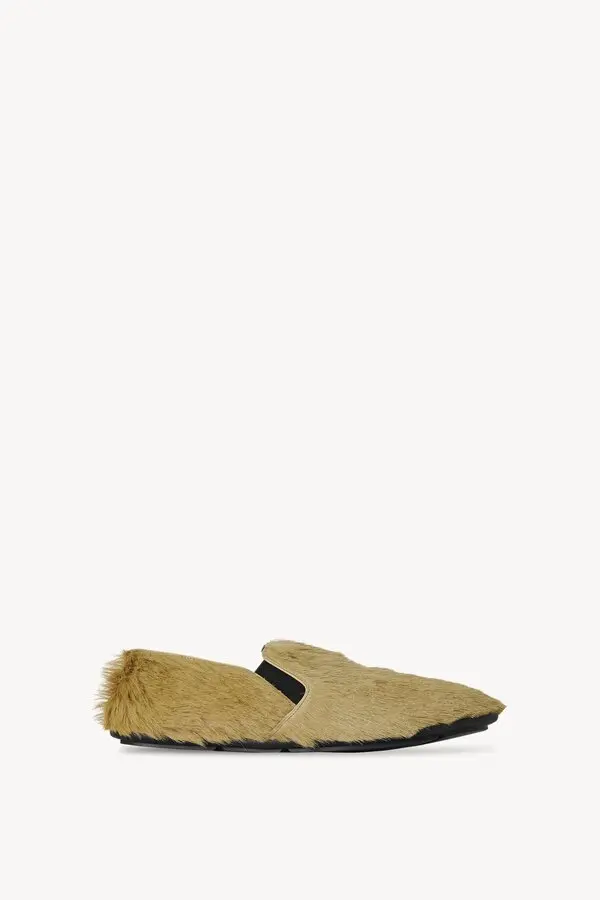 THE ROW Vincit Pony Hair Slip-on Shoes - Beige