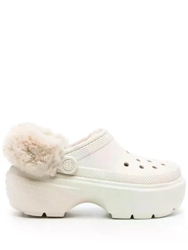 CROCS Faux-fur Platform Clogs