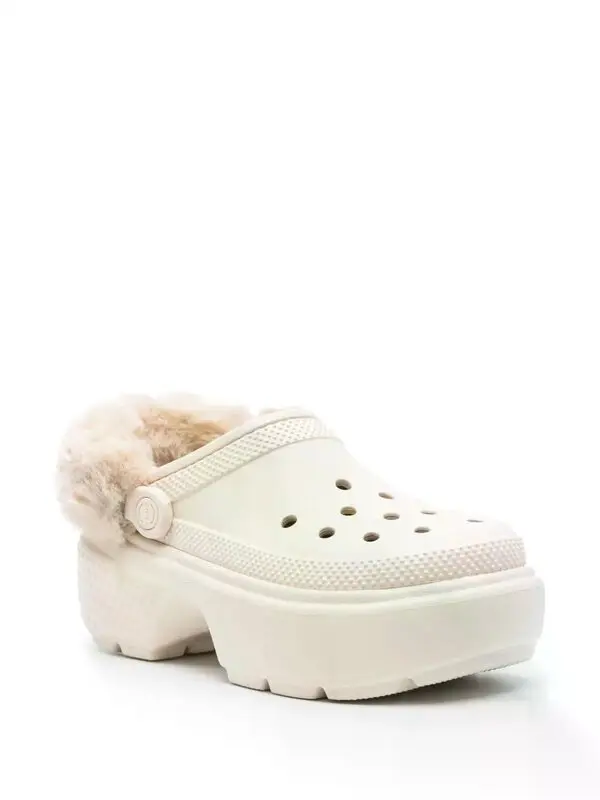 CROCS Faux-fur Platform Clogs