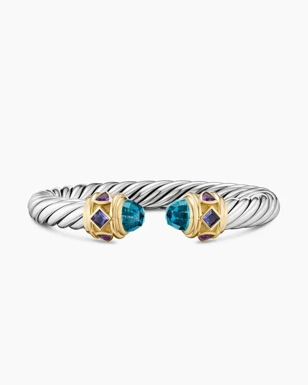 David Yurman Renaissance Cable Flex Bracelet - Hampton Blue Topaz