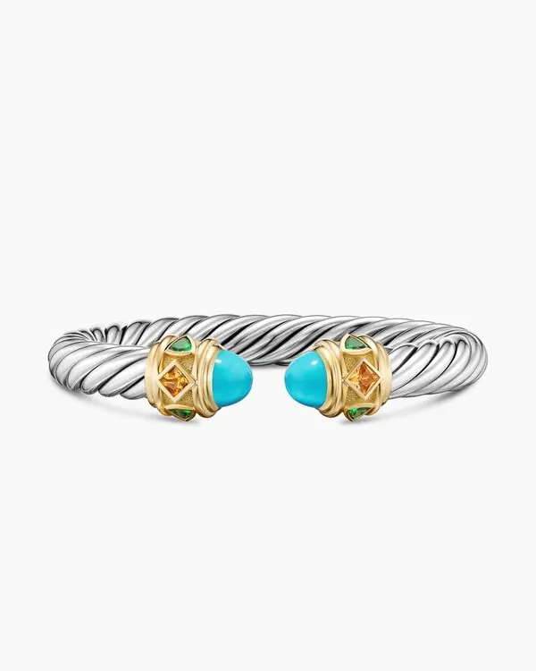 David Yurman Renaissance Cable Flex Bracelet - Reconstituted Turquoise