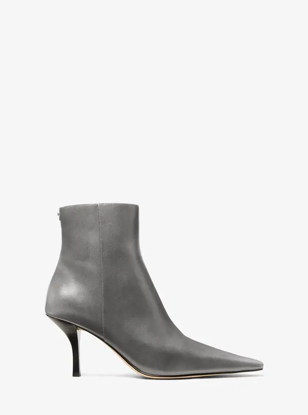 Michael Kors Selina Burnished Leather Ankle Boots - Grey