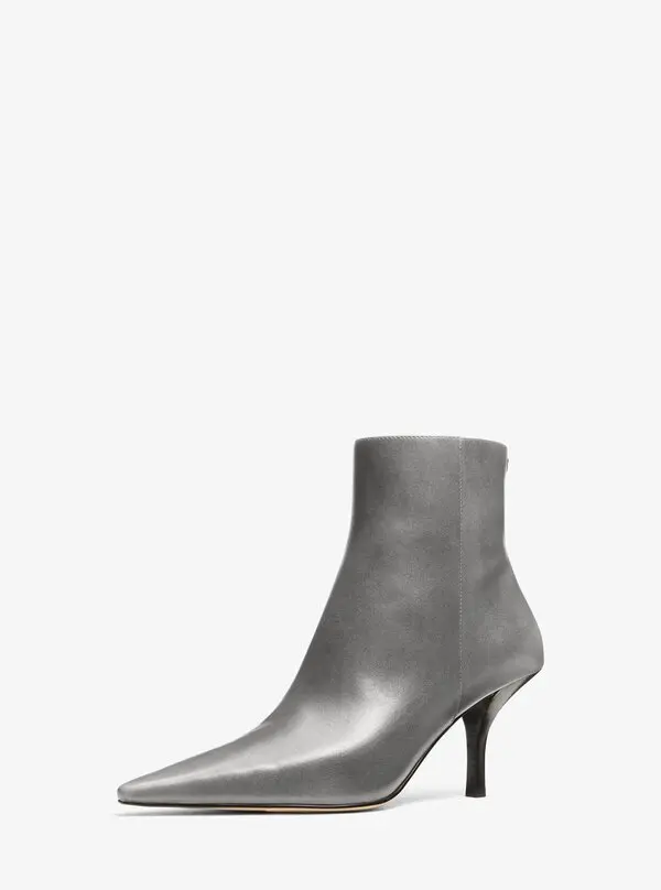 Michael Kors Selina Burnished Leather Ankle Boots - Grey
