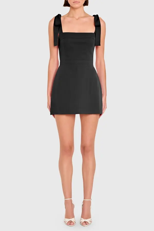 Amanda Uprichard Luisa Skort Romper - Black