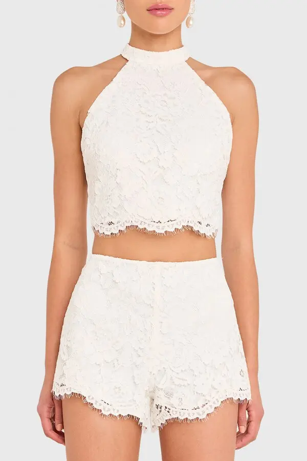Amanda Uprichard Brynley Lace Halter Top