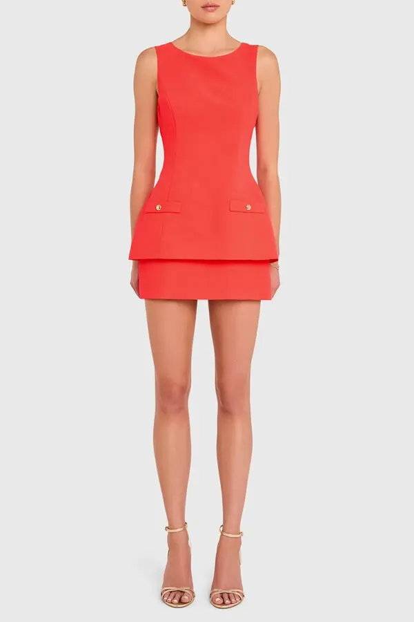 Amanda Uprichard Maven Skort Romper - Crimson