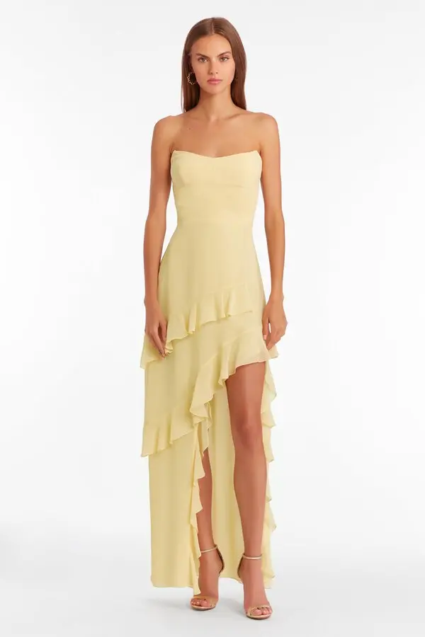 Amanda Uprichard Magnolia Maxi Dress - Cornsilk