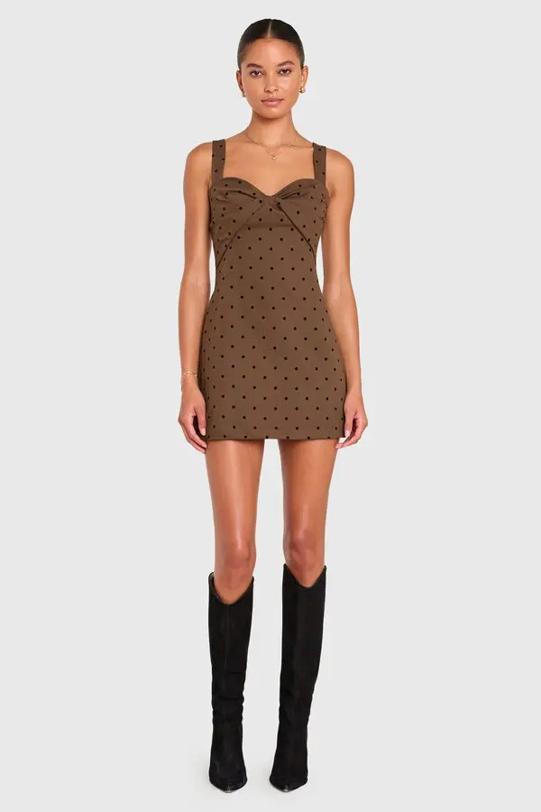 Amanda Uprichard Soho Polka Dot Romper - Chocolate