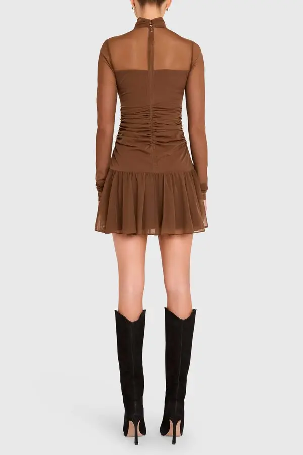 Amanda Uprichard Rumi Mini Dress - Mocha