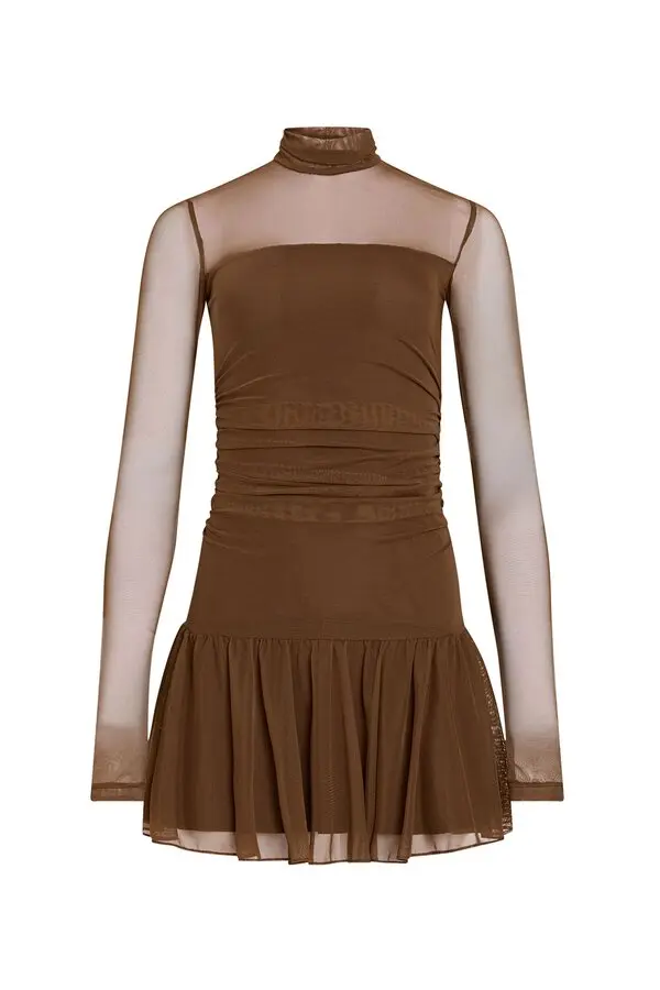 Amanda Uprichard Rumi Mini Dress - Mocha