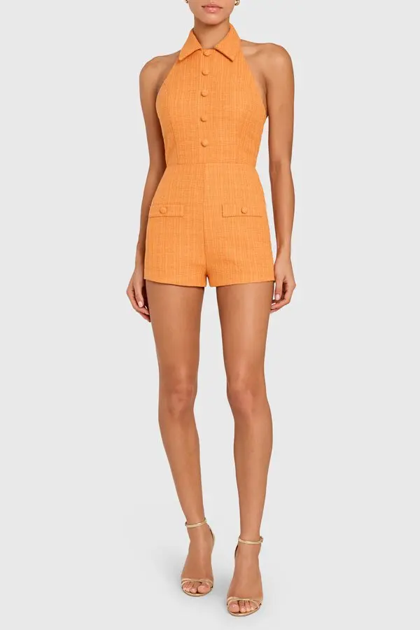 Amanda Uprichard Archer Playsuit - Orange