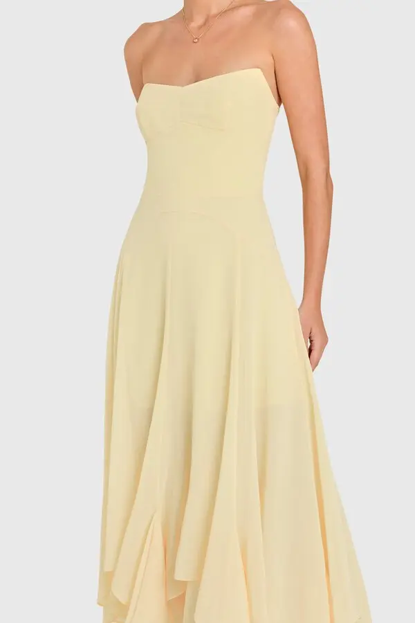 Amanda Uprichard Monterey Chiffon Midi Dress With Scarf