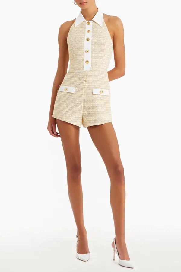 Amanda Uprichard Archer Playsuit - Dreamsicle,ivory