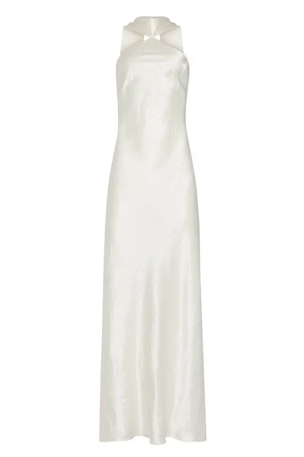 Amanda Uprichard Ashton Maxi Dress In Satin - Ivory