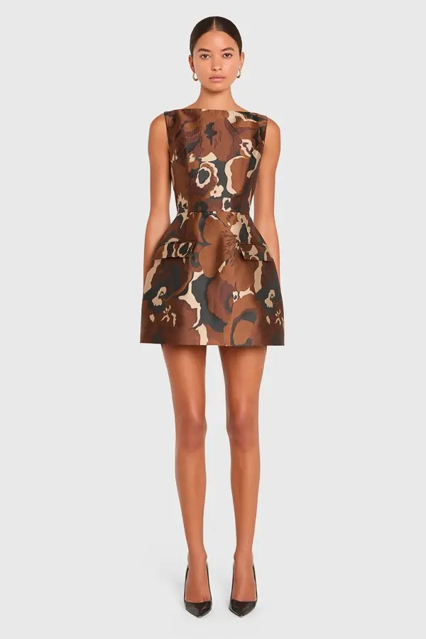 Amanda Uprichard Banco Mini Dress - Brown Multi