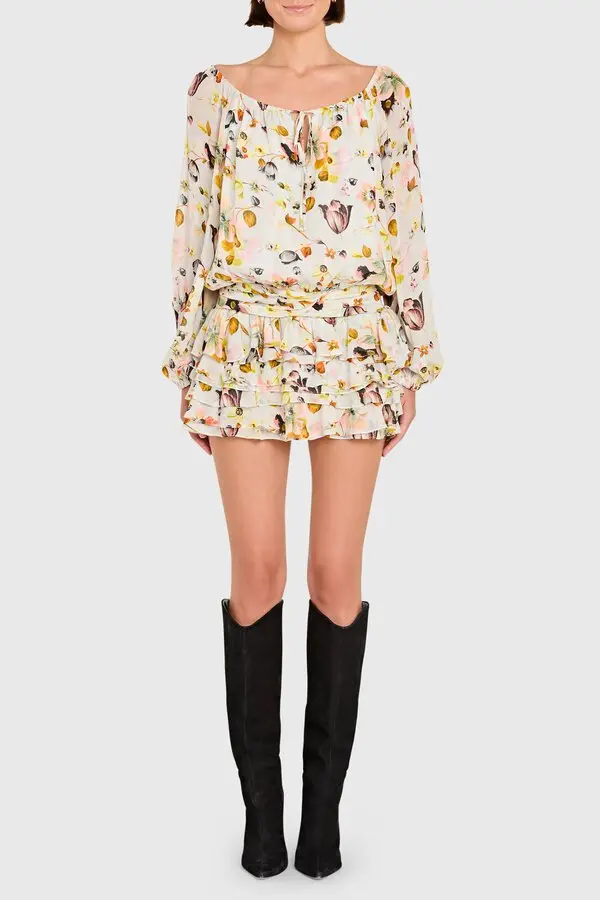 Amanda Uprichard Dallas Skort Romper - Ambrose Print