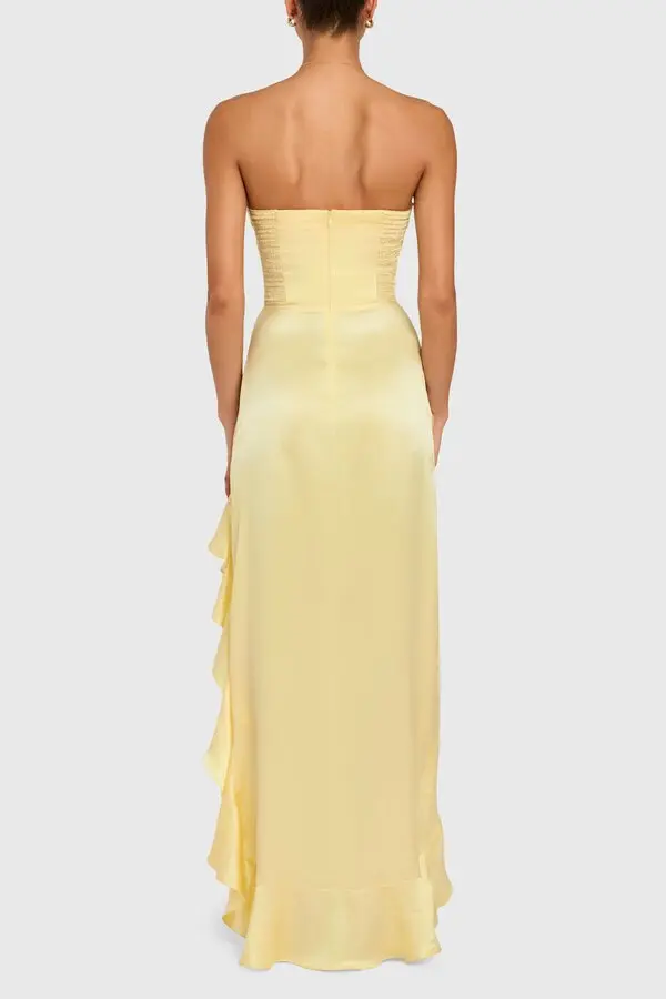 Amanda Uprichard Amalia Silk Gown - Cornsilk
